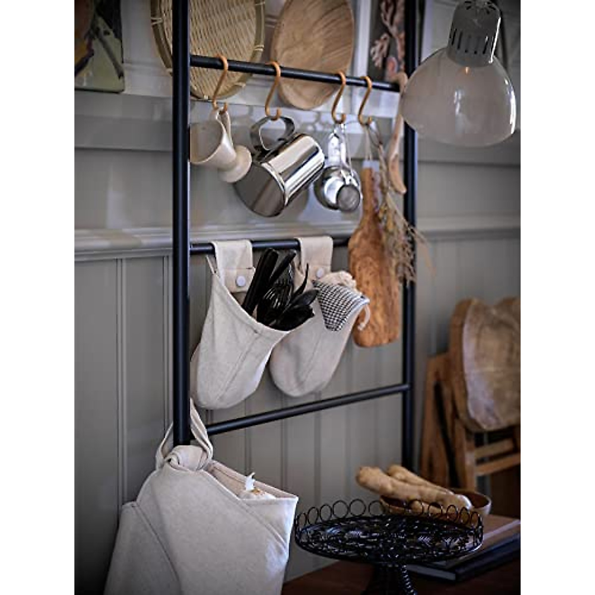 HomeyHandcraft 8 Pack 6 Inch Rattan S Hooks for Hanging, Hangers S Shaped Hooks for Bags, Clothes, Plants, Utensils, Cups, Mugs, Pans, Pots, Kitchenware