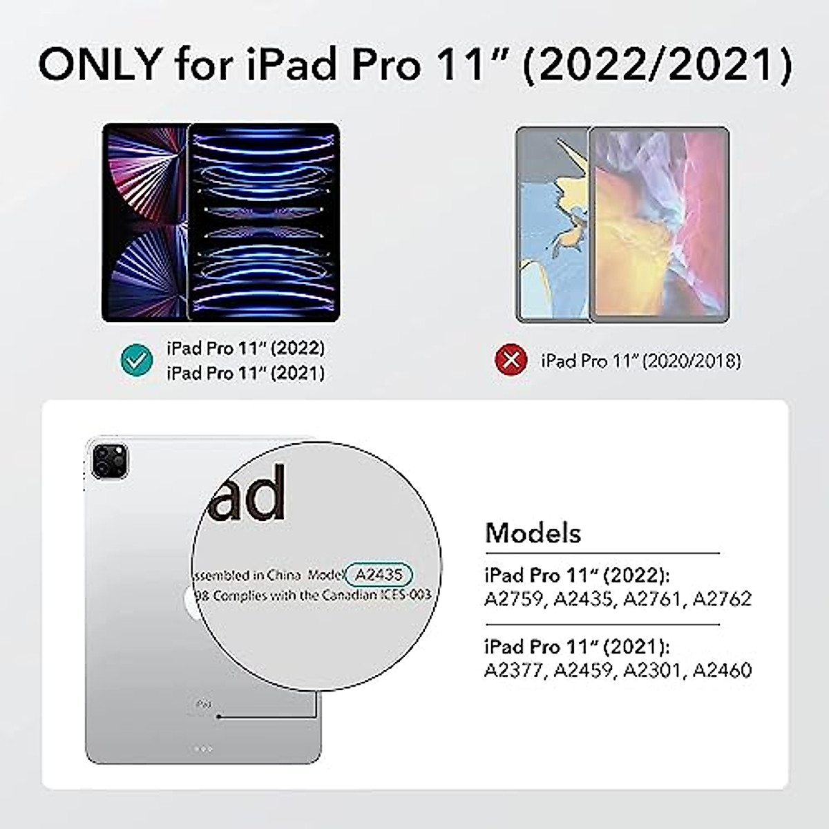 ESR for iPad Pro 11 Inch Case (2022/2021), Ascend Trifold Smart Case with Magnetic Clasp, Auto Sleep and Wake, Slim and Lightweight, Pencil 2 Wireless Charging, Frosted Forest Green