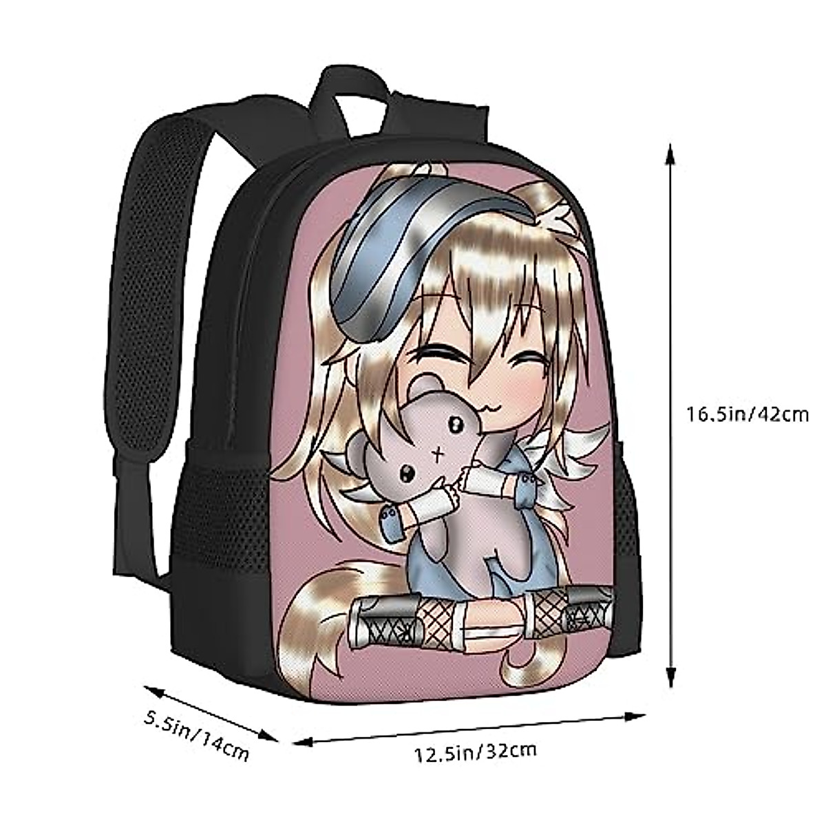 DHOUTSL Backpacks Gacha Game Life Anime Laptop Backpack Unisex Multipurpose Double Shoulder Bag for Camping Travle Work Hiking Gifts