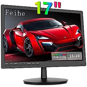 Feihe 17 Inch Computer Monitor, FHD 1920x1200 LED Monitor with HDMI VGA Build-in Speakers, 60Hz Refresh Rate, VESA Mounting