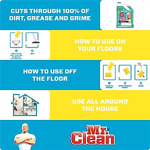 Mr. Clean Multipurpose Cleaning Solution with Febreze, 128 oz. Capacity Bottle, Meadows and Rain Scent Green 3.78 Liter
