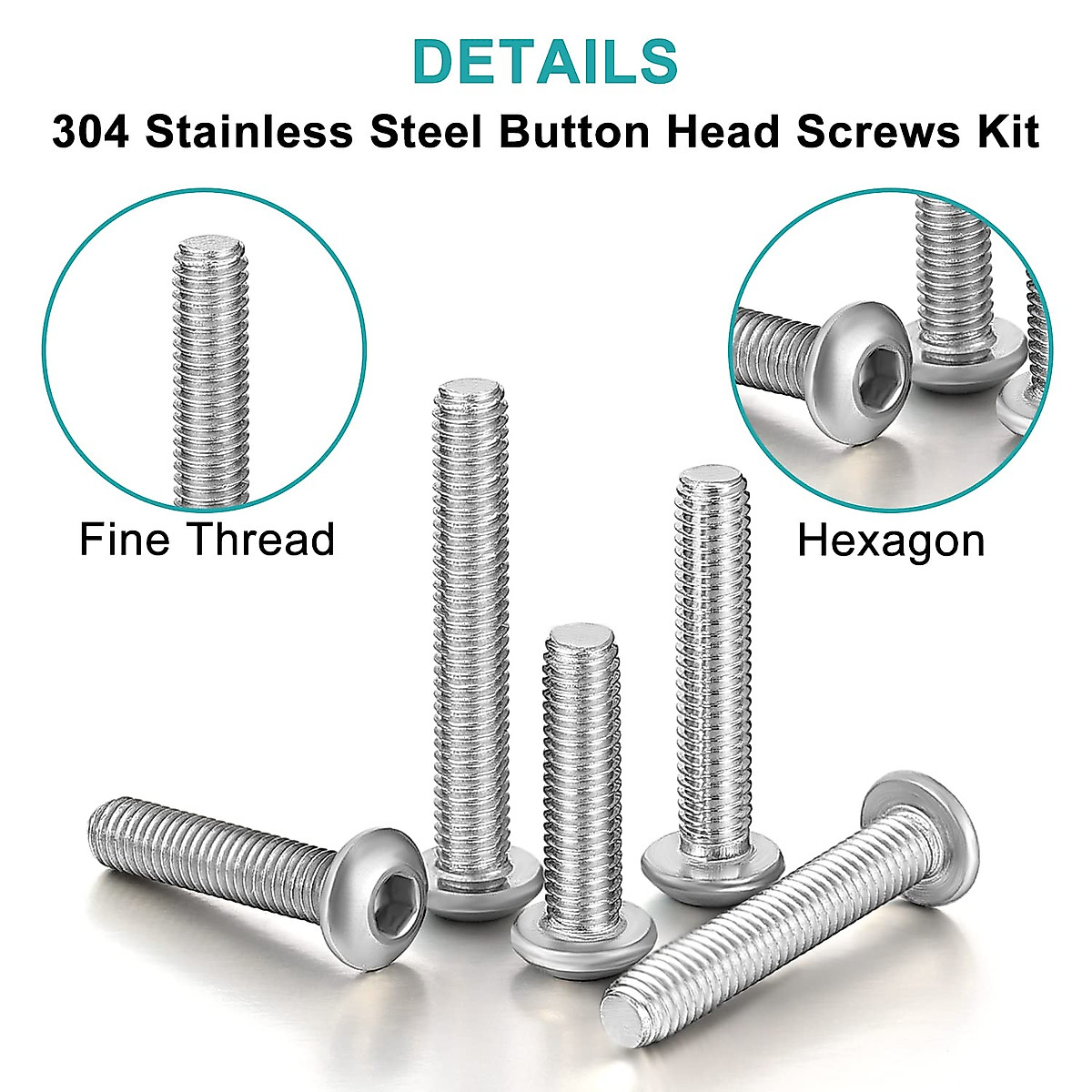 620Pcs M3 Hex Socket Head Cap Bolts Screws and Nuts Assortment Kit，304 Stainless Steel Screws and Nuts