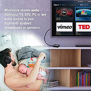 HomeSpot Bluetooth Transmitter for TV Audio Optical Bluetooth Low Latency Audio Adapter Bluetooth 5.0 no Lip Sync Digital Dual Stream Toslink SPDIF [Advanced Dual Stream Version]