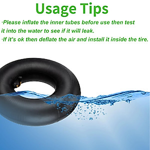 4.10/3.50-4" Replacement Tire Inner Tubes, 2 Pack Heavy Duty 4.10 3.50-4/410/350-4 Tube with Bent Valve Stem for Wheelbarrows, Lawn Mowers, Hand Trucks, 4" Cart, Tractors, Golf Cart, Dolly, Trailers