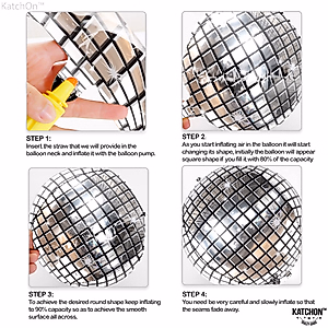 KatchOn, Big Silver Disco Ball Balloons - Pack of 6, Disco Party Decorations | 4D Sphere Disco Balloons for Disco Bachelorette Party Decorations | New Years Balloons for New Years Decorations 2025