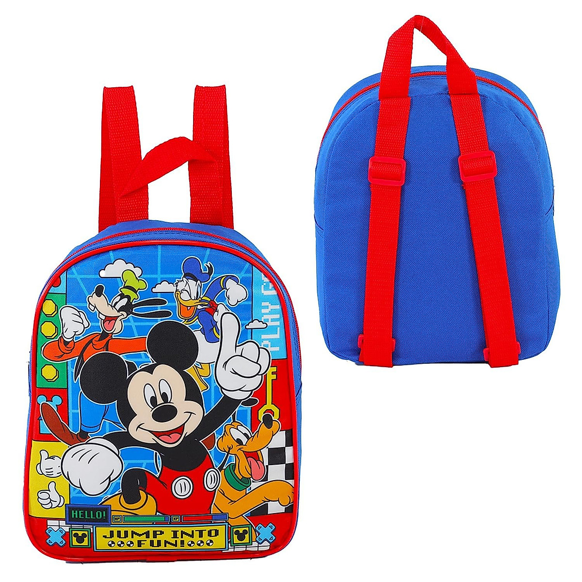 Mickey Mouse Mini Backpack with Lunch Box Set - 4 Pc Bundle with 11" Mickey Backpack, Mickey Mouse Lunch Bag, Temporary Tattoos, More | Mickey Mouse Backpack for Toddler