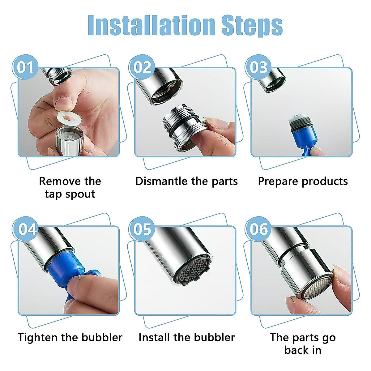 hoeslaw 25 Pcs Kitchen Faucet Aerator, Replacement Inserts for Sink Tap Flow Restrictor, Efficient 15 Cache Aerators with 10 Key Removal Wrench Tool for Bathroom Kitchen (M16.5 18.5 21.5 22.5 24 mm)