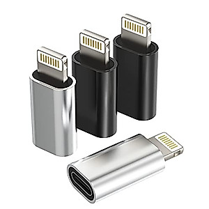 4Pack,Compatible with Lightning Male to USB C Female Adapter type c power charger plug charging cable connector Compatible for iPhone for apple 12 11Pro Max mini X/XR/XS/SE/8/7/6Plus for Ipad Air cord