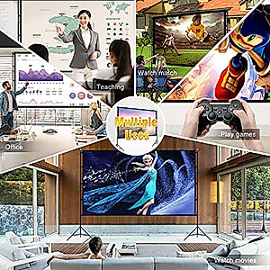 Projector Screen with Stand 150inch Portable Projection Screen 16:9 4K HD Rear Front Projections Movies Screen for Indoor Outdoor Home Theater Backyard Cinema Trave (150 inch)