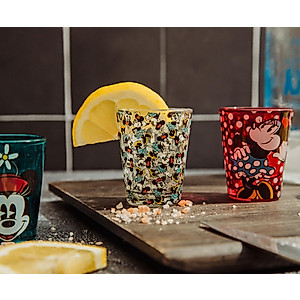 Silver Buffalo Disney Vintage Minnie Mouse 4 Pack Mini Glasses Set, 1.5 Ounce