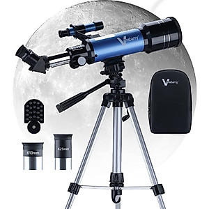 Vanstarry Telescope, 70mm Aperture 400mm AZ Mount Astronomical Refractor Telescopes for Kids Astronomy Beginners, Adjustable Portable Travel Telescopes with Backpack