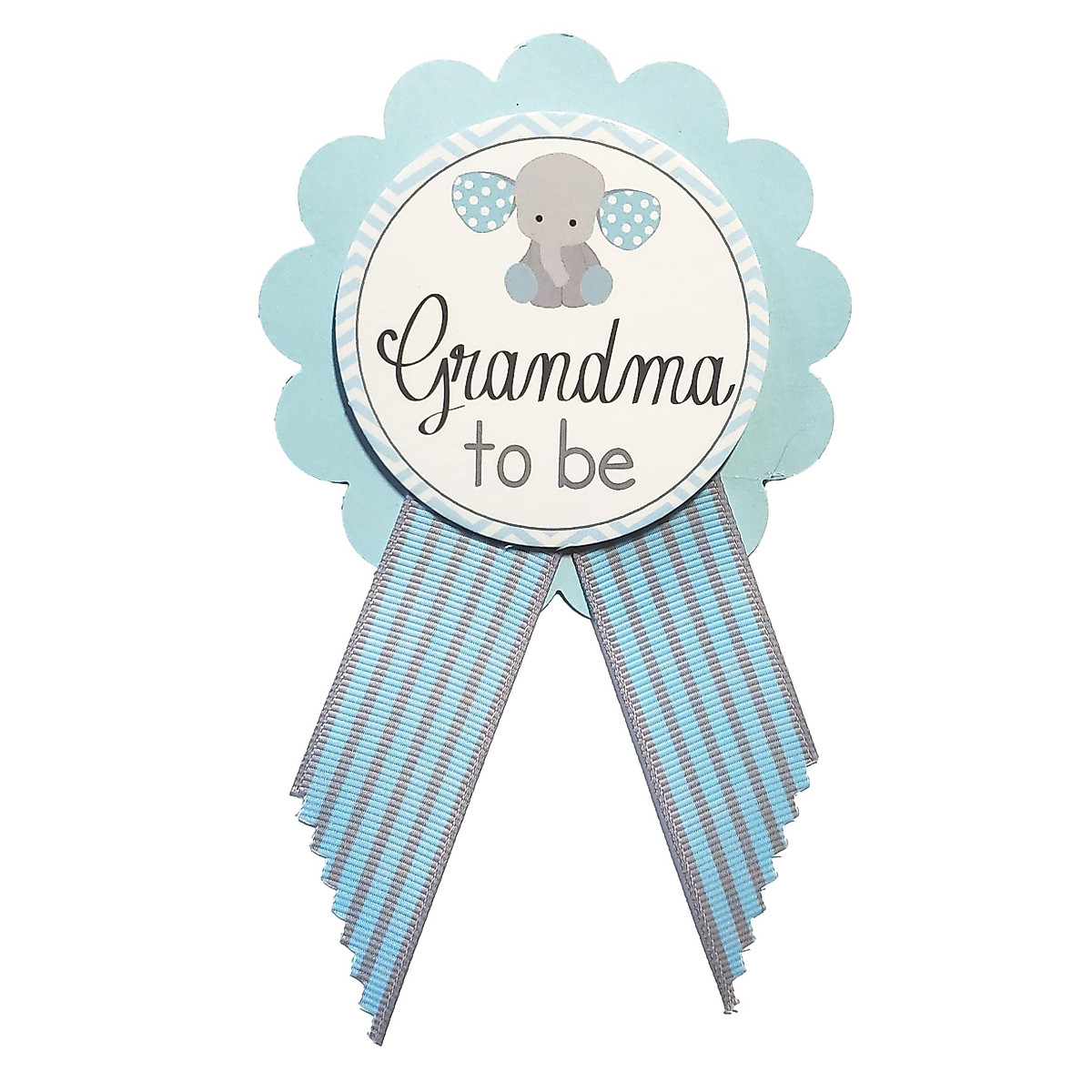 Elephant Baby Shower Pins 4 for Mommy Daddy & Grandma to Be It's a Boy for parents to wear, Blue & White, Baby Sprinkle