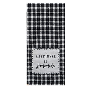 3 Farmhouse Country Themed Decorative Cotton Kitchen Towels Set with Black and White Print | 1 Tea and 2 Dual Purpose Towel for Dish and Hand Drying | by Kay Dee Designs