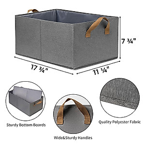 ORALSO Large Storage Baskets for Shelves, 18x11in Clothing Storage Bins with Handles, Foldable Rectangle Baskets, Closet Storage Containers Boxes Shelf