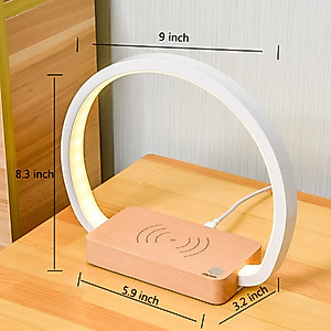 Starstrips Bedside Table Lamp,Touch Lamp with 10W Wireless Charging,3 Color Modes Dimmable LED Desk Lamp,Nightstand Reading Lamp for Bedroom,Living Room,Office(BTL01)