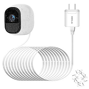 6ft Magnetic Charging Cable Compatible for Arlo Pro,Charging Cable with Adapter Compatible with Arlo Pro, Arlo Pro 2, Arlo Go,Outdoor Charging Cable Weatherproof Power Adapter & Power Cable - White