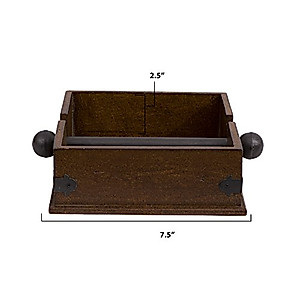 Square Wood Napkin Holder with Metal Bar