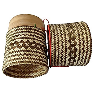 Heavens Tvcz Bamboo Serving Baskets Sticky Rice Handmade Kratip Thai Laos Traditional Wickerwork Based Travel Picnic Keep Sticky Rice Warm