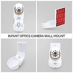 DXR8 & Pro Tilted Wall Mount Holder, Adhesive & Screw-in Bracket, Designed for Infant Optics Camera, Easy to Install, Strong VHB & Screw Mount, White by Brainwavz