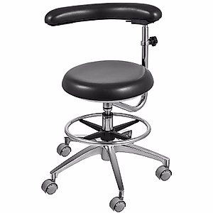 NSKI Dental Stool Medical Assitant Nurse Chair 360° Rotation PU Leather Black US Stock