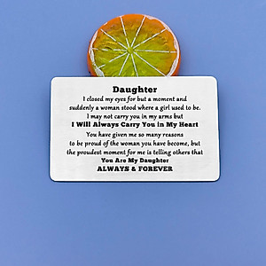 Birthday Card Daughter Engraved Wallet Card Daughter Gifts from Mom and Dad Inspirational Gift Encouragement Quotes Cards Daughter Birthday Gifts Love Note Wallet Insert Christmas Graduation Gift