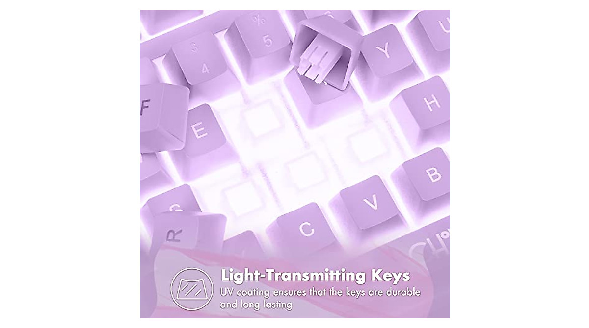 Gaming Keyboard and Mouse Purple Backlit Combo - CHONCNHOW 87 Keys