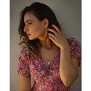 SOFYBJA 18K Gold Plated Paperclip Link Chain Necklace Baroque Pearl Pendant Necklace Dainty Handmade Stacked Jewelry for Women