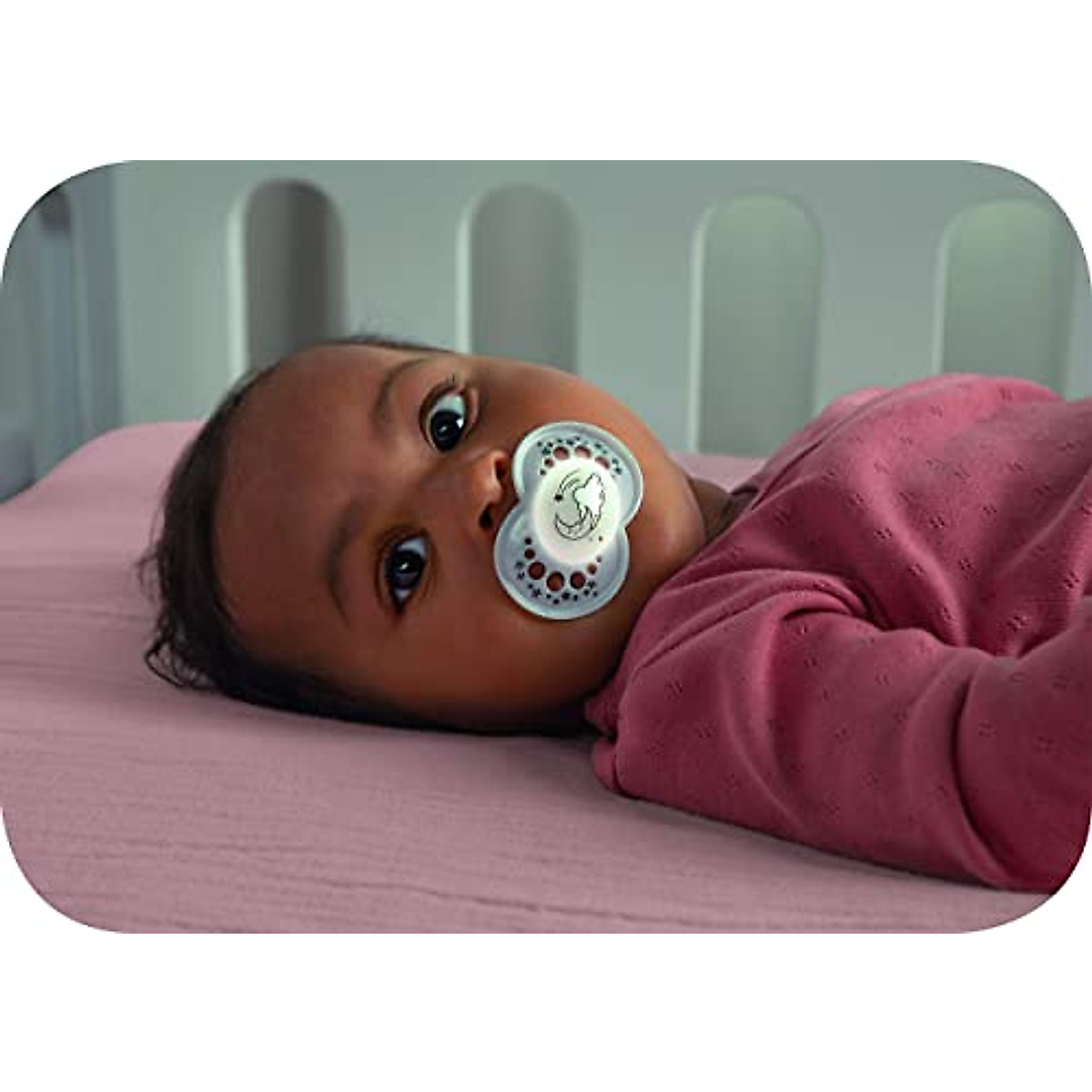 MAM Night Pacifiers (2 Count), MAM Pacifiers 6+ Months, Best Pacifier for Breastfed Babies, Glow in The Dark Pacifier, Baby Unisex Pacifier, 6-16- 2 Count (Pack of 1)