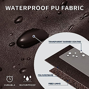 SUBRTEX Leather Waterproof Cushion Covers Breathable Sofa Seat Slipcpvers for 2-3-4 Seaters Stretch Replacement for Furniture Protector (2 Pack, Chocolate)