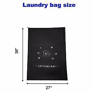 TEABAN Laundry Bag,XL Durable Tear Resistant Dirty Laundry Organizer with Drawstring Laundry bags,Convenient To Place Laundry Basket,Travel Heavy Duty Black Laundry Bags(2pcs|38" x 27")