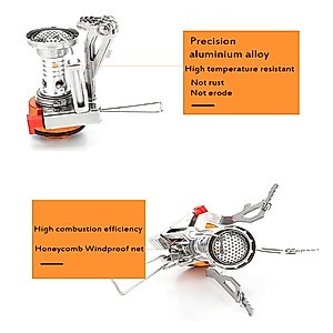 AOTU Portable Mini Camping Stoves Backpacking Stove with Piezo Ignition Miniature Portable Picnic Camping Stove for Outdoor Camping Hiking Cooking(0.25 lb Portable Ultralight Burner)