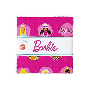 Riley Blake Collection of Barbie-Themed Merchandise, Including 5” Stackers, Rolies, Panels, and More… (Barbie World 5" Stacker)