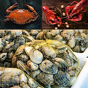 Hamletoff Reusable Plastic Mesh Bag - 24 Inch Package of 100 Onion Storage Bags Mesh - Plastic Mesh for Storage of Fruit, Vegetable-Seafood Boil Bags for Crawfish Crab Cooking-Mesh Polypropylene Bags