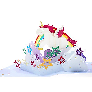 Be A Unicorn - 3D Pop Up Greeting Card For All Occasions - Love, Birthday, Christmas, Goodluck, Congrats, Get Well - Message Note for Personalized - Amazing, Happy Gift - Thick Envelope, Fold Flat