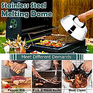 24Pcs Griddle Accessories Kit, Joyfair Stainless Steel BBQ Spatulas Set with Melting Dome, Professional Grill Accessory in Storage Bag, Great for Outdoor Camping Flat Top Teppanyaki Grilling Cooking