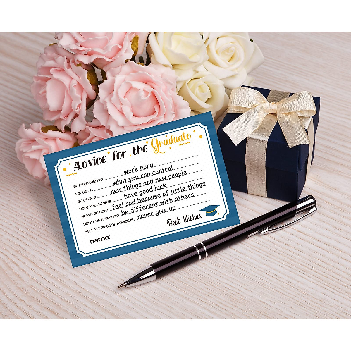 WaaHome 50pcs Graduation Advice Cards for The Graduates 2024 High School College Graduation Wishes and Advice Cards for Graduates Seniors, Graduation Party Games Favors Supplies Gifts