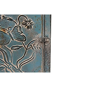 Creative Co-Op Distressed Blue Embossed Tin "Mail" Box