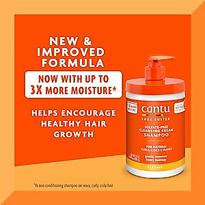 Cantu Sulfate-Free Cleansing Cream Shampoo with Shea Butter for Natural Hair, 25 fl oz