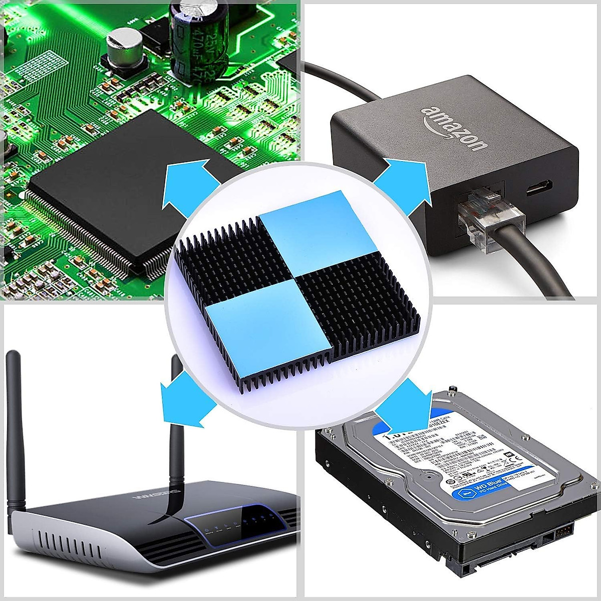 Easycargo 8pcs 40mm Heatsink Kit 40x40x20mm + 3M8810 Thermal Conductive Adhesive Tape, Cooler Aluminium Heat Sink for Cooling 3D Printer Stepper Motor TEC1-12706 Thermoelectric Peltier 40mmx40mmx20mm