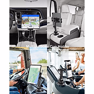 woleyi Cup Holder Car Tablet Mount, iPad Mount Holder for Car/Truck, 360° Rotation Adjustable Universal Tablet Stand Cradle Compatible with iPad Pro Air Mini, Galaxy Tabs, Cell Phones, 4.7-13" Devices