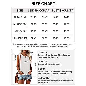 TECREW Women's Summer Sleeveless Crew Neck Tank Tops Casual Basic T Shirts Blouse White