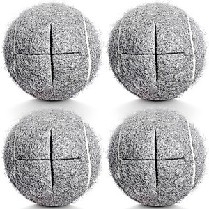 HPWFHPLF Precut Tennis Balls, 4PCS Walker Glide Balls, Heavy Duty Long Lasting Felt Pads for Furniture Legs and Floor Protection (Grey)