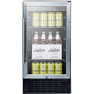 Summit SCR1841BADA Undercounter Beverage Refrigeration, Glass/Black