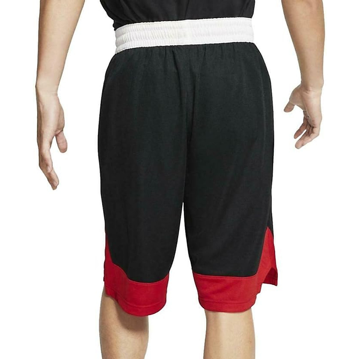 Nike Dry Men's Dri-Fit Elite Basketball Shorts (Black/White/Red, Medium)