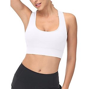 UrKeuf Women's Sports Bra Wirefree Padded Support Yoga Bras Gym Workout Running Tank Tops