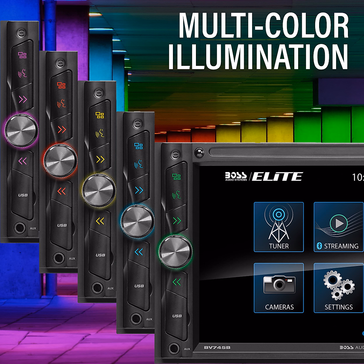 BOSS Audio Systems BV745B 6.95 Inch Touchscreen Car Stereo, A-Link Screen Mirroring, Double Din, Bluetooth Audio - Calling, Built-in Microphone, No CD/DVD, USB, SD, AUX in, AM/FM