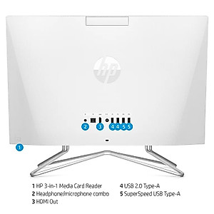 HP 2024 21.5" FHD All-in-One Desktop Intel 4-Core Pentium Silver J5040 Intel UHD Graphics 32GB DDR4 1TB NVMe SSD WiFi AC BT HDMI Webcam RJ45 Wilress KB&Mouse White Windows 10 Pro w/RE Accessories