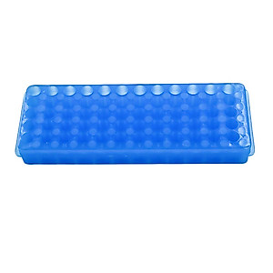 Dahszhi 2Pcs PCR Tube Rack, Double Panel Microcentrifuge Test Tube Rack Holder for 0.5ml 1.5ml 2ml Test Tube, 60-Well, Blue