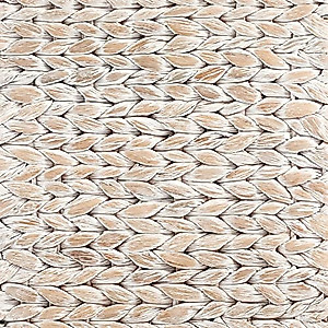 mDesign Natural Woven Hyacinth Cube Storage Bin Basket Organizer with Handles for Kitchen Pantry, Cabinet, Cupboard, Shelf/Cubby Organization, Hold Food, Drinks, Snacks, Appliances, 4 Pack, White Wash