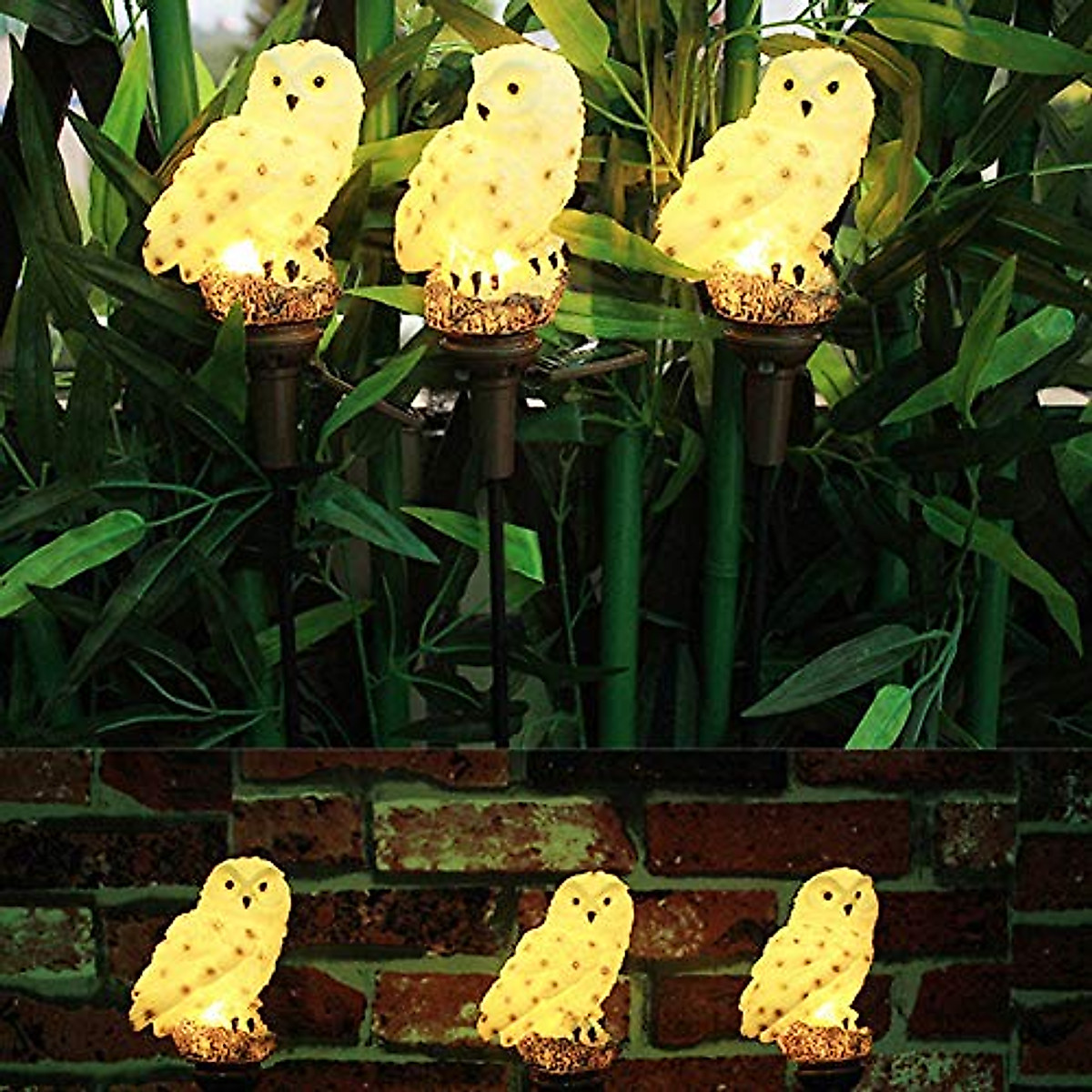 sknonr Solar Lawn Light 2pcs Waterproof LED Owl Shape Outdoor Courtyard Lawn Lighting Home Garden Courtyard Decoration 45x10.5x7.5cm